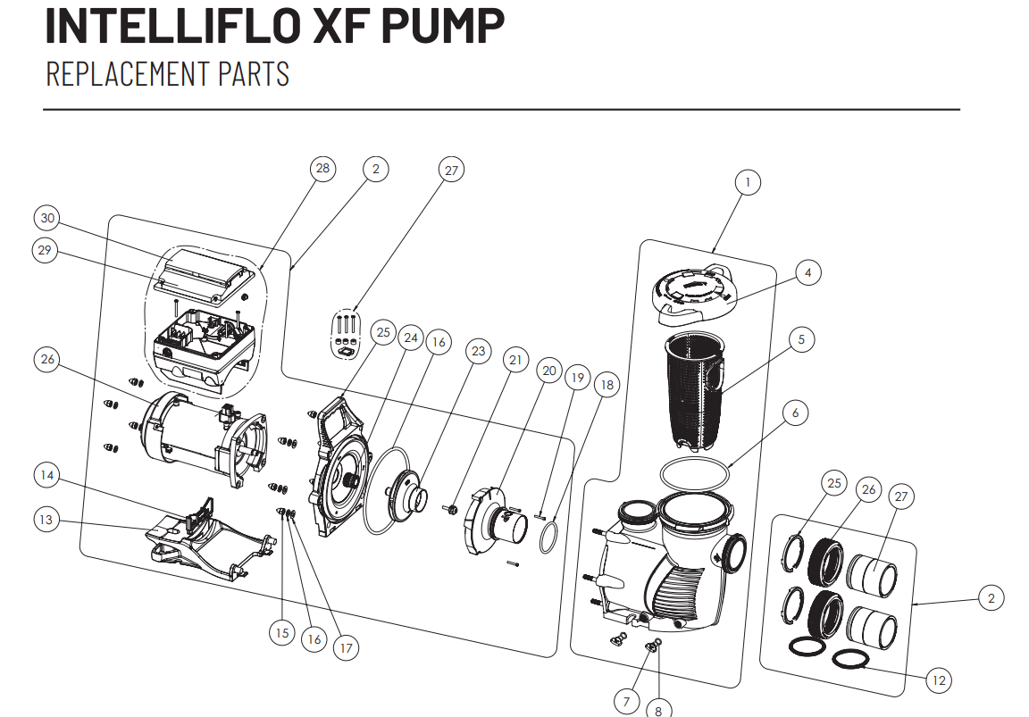 Pentair Intelliflo And Whisperflo Xf Pump Impeller Kit 2100w